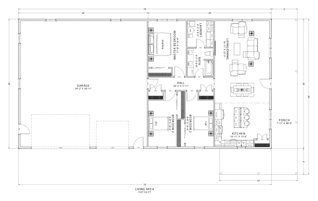 House Plans - "The Pheasant" - Graber Post Buildings
